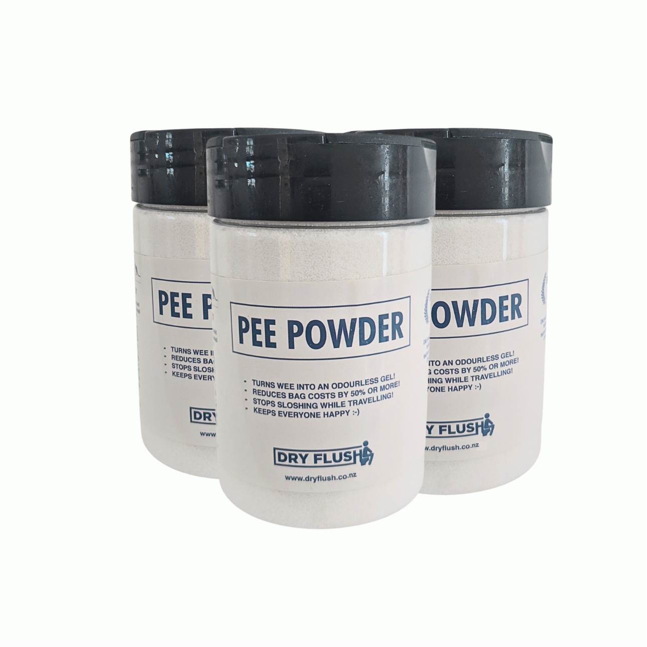 Buy 3 Bottles of Pee Powder for Hygiene | Dry Flush